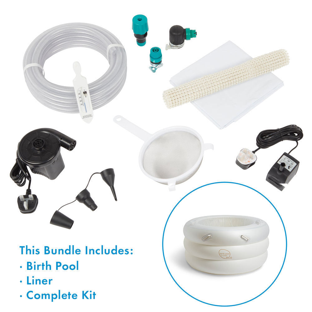 Birth Pool in a Box Personal WHITE Pool | EVERYTHING YOU NEED Bundle ...